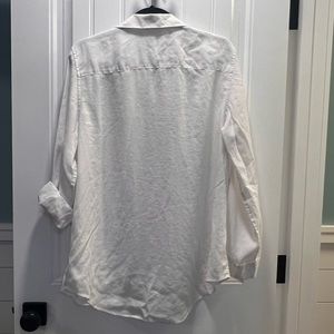 Chico's | Tops | Chicos White 0 Linen Tunic Length Button Down Shirt ...